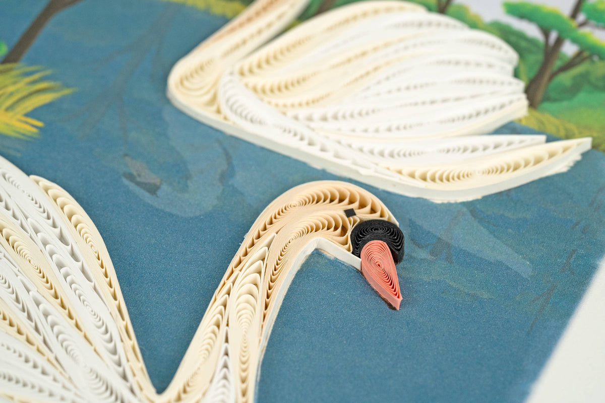 Quilling Card - Quilled Two Swans Greeting Card – Koertens