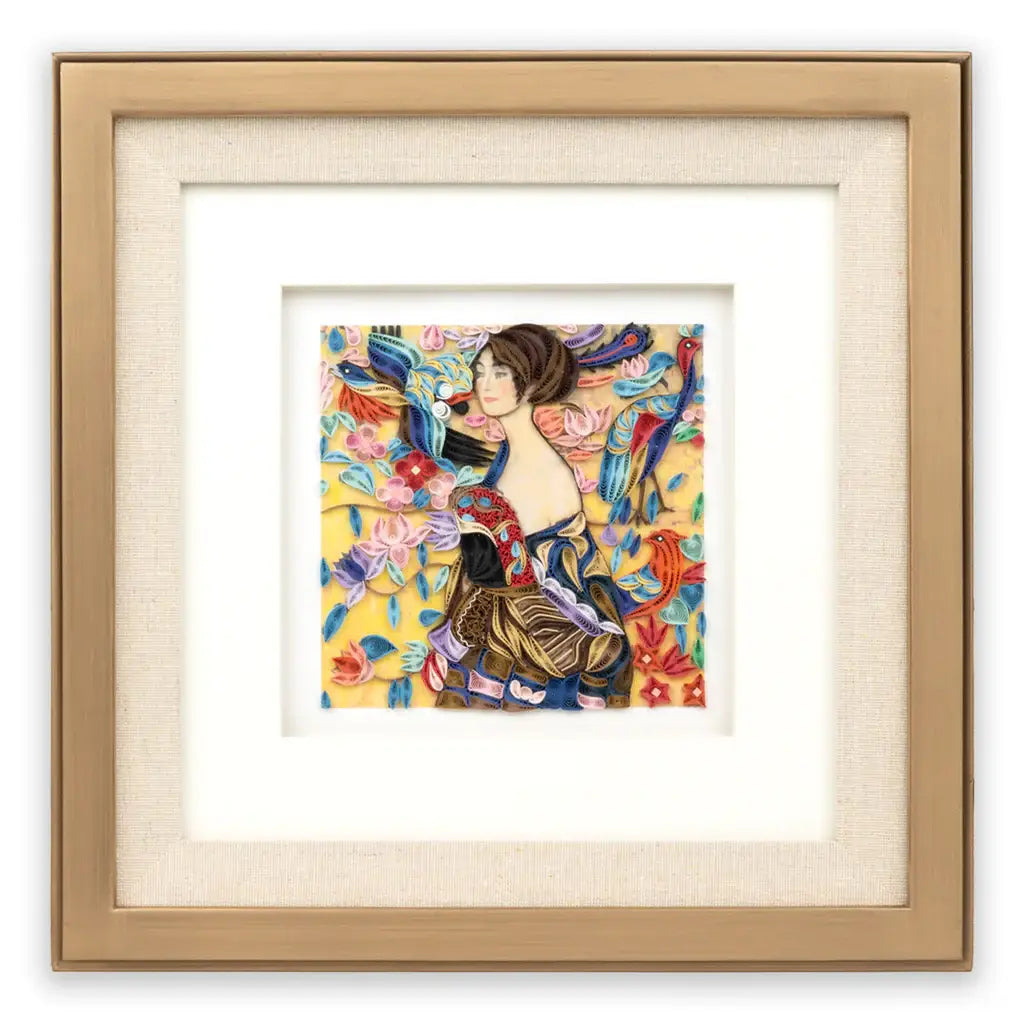 Quilling Card - Artist Series - Quilled Lady with Fan, Klimt Greeting ...